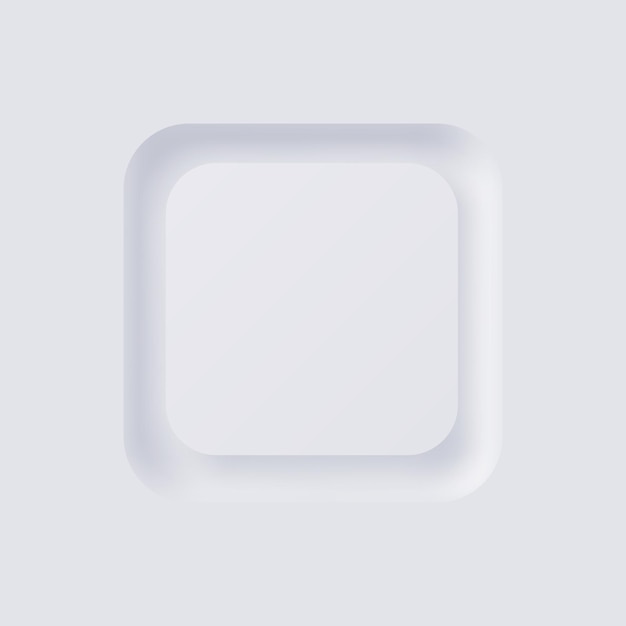 웹 디자인 응용 프로그램 Ui 등을 위한 흰색 뉴모피즘 소프트 Ui 디자인 빈 단추 벡터 프리미엄 벡터