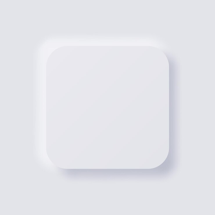 웹 디자인 응용 프로그램 Ui 등을 위한 흰색 뉴모피즘 소프트 Ui 디자인 빈 단추 벡터 프리미엄 벡터