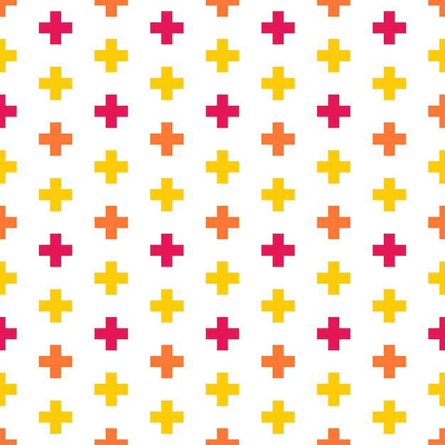 Premium Vector | White seamless pattern with colorful crosses. Premium Vector | White seamless pattern with colorful crosses.
