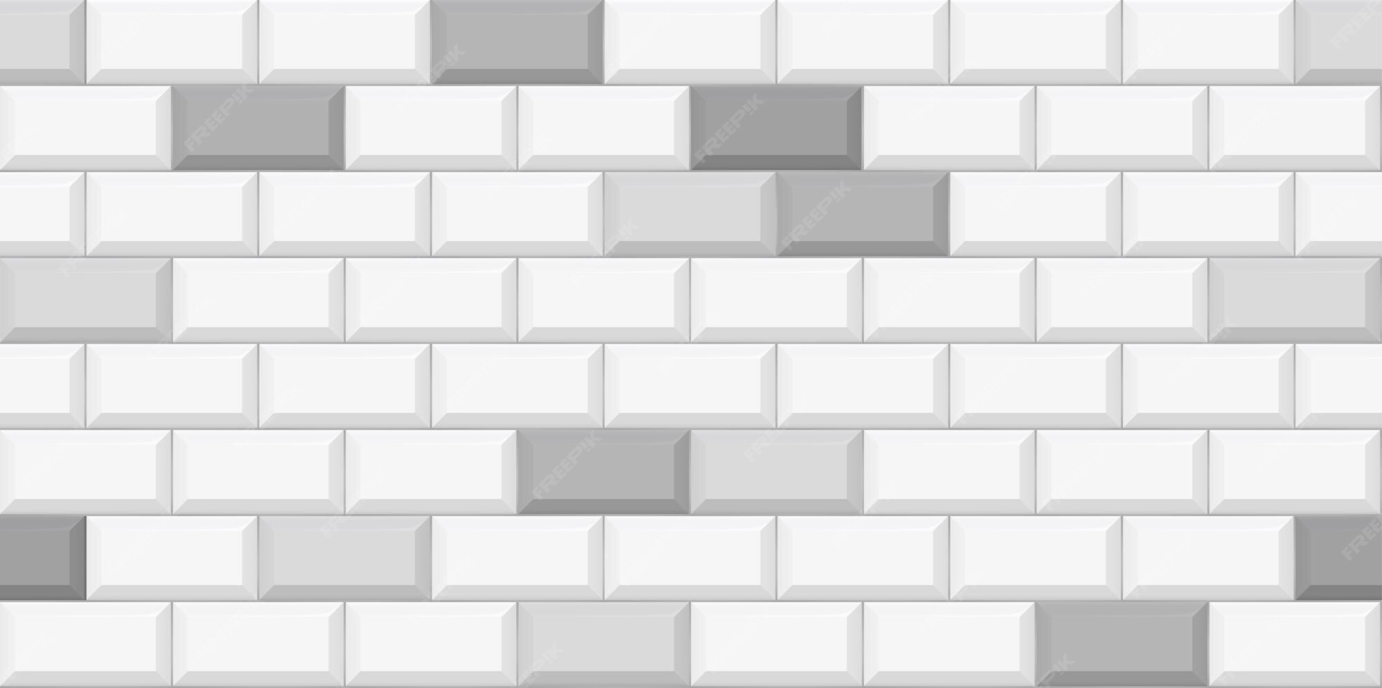 Premium Vector White Subway Tile Seamless Pattern Wall With Brick