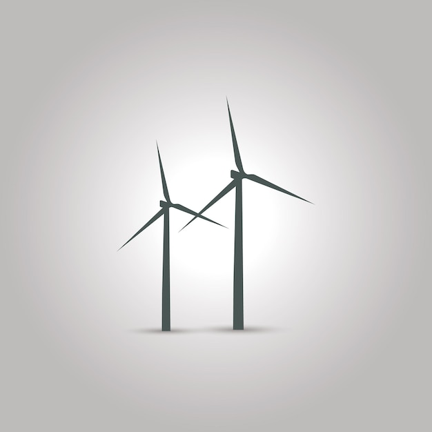 Premium Vector Wind Turbine Power Icon Windmill Silhouette Logo
