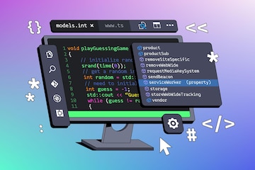 Premium Vector | Window for developing computer programs displayed on ...