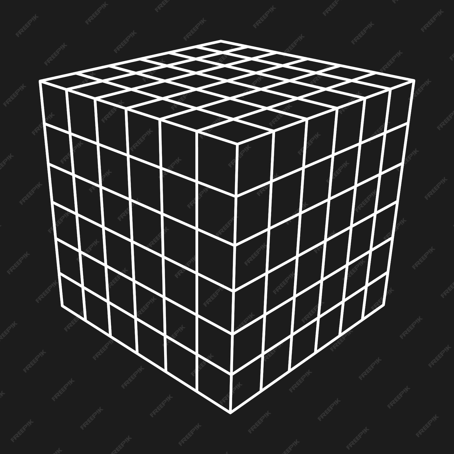 Premium Vector | Wireframe mesh cube. connection structure. digital ...