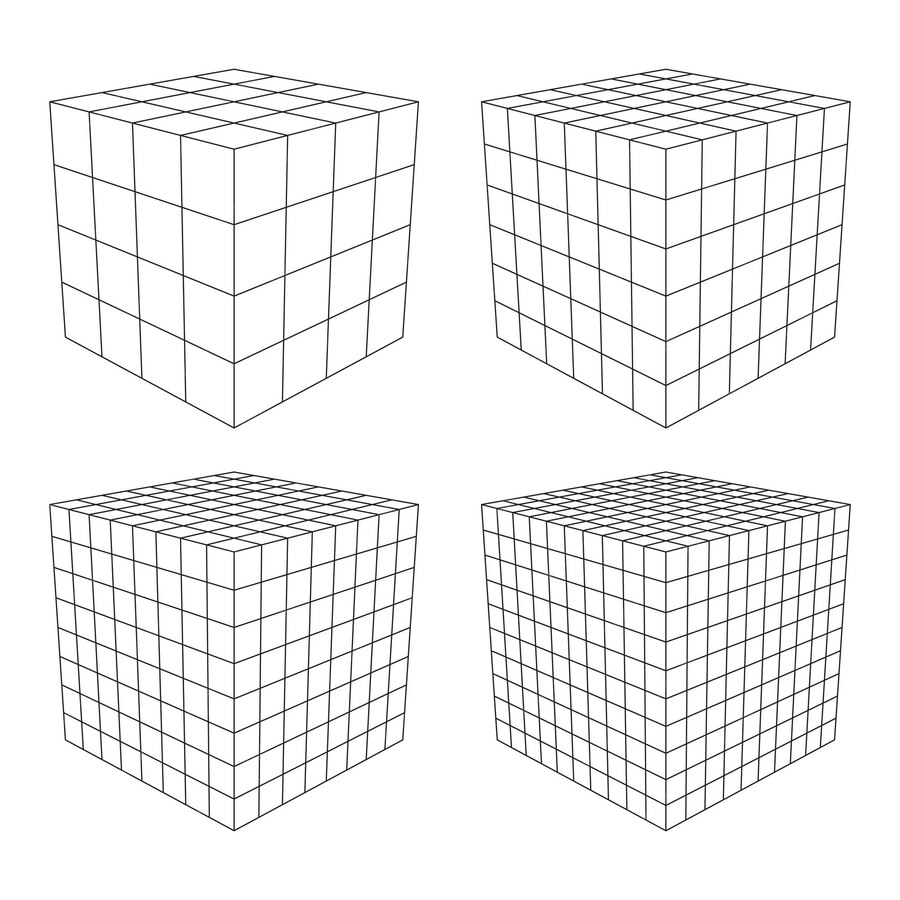 Premium Vector Wireframe Mesh Cube In Differenr Resolution Connection