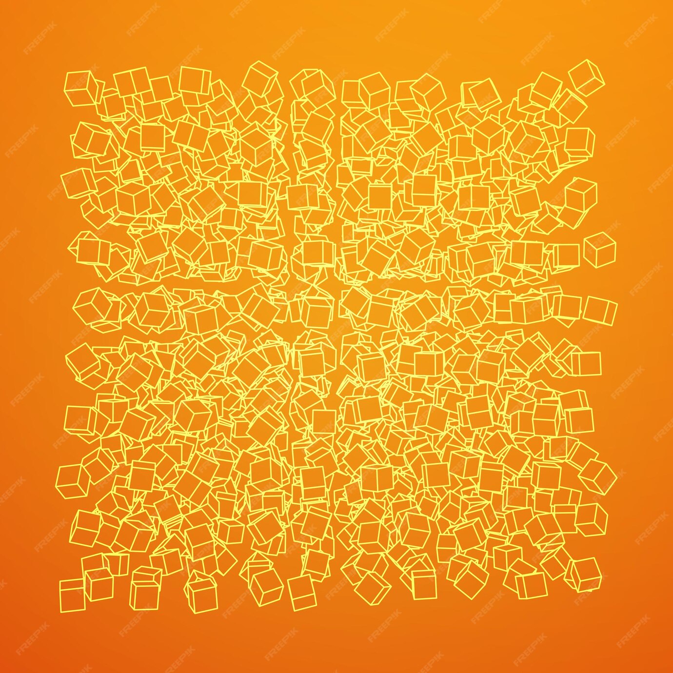 Premium Vector | Wireframe mesh cube make with many small cubes ...