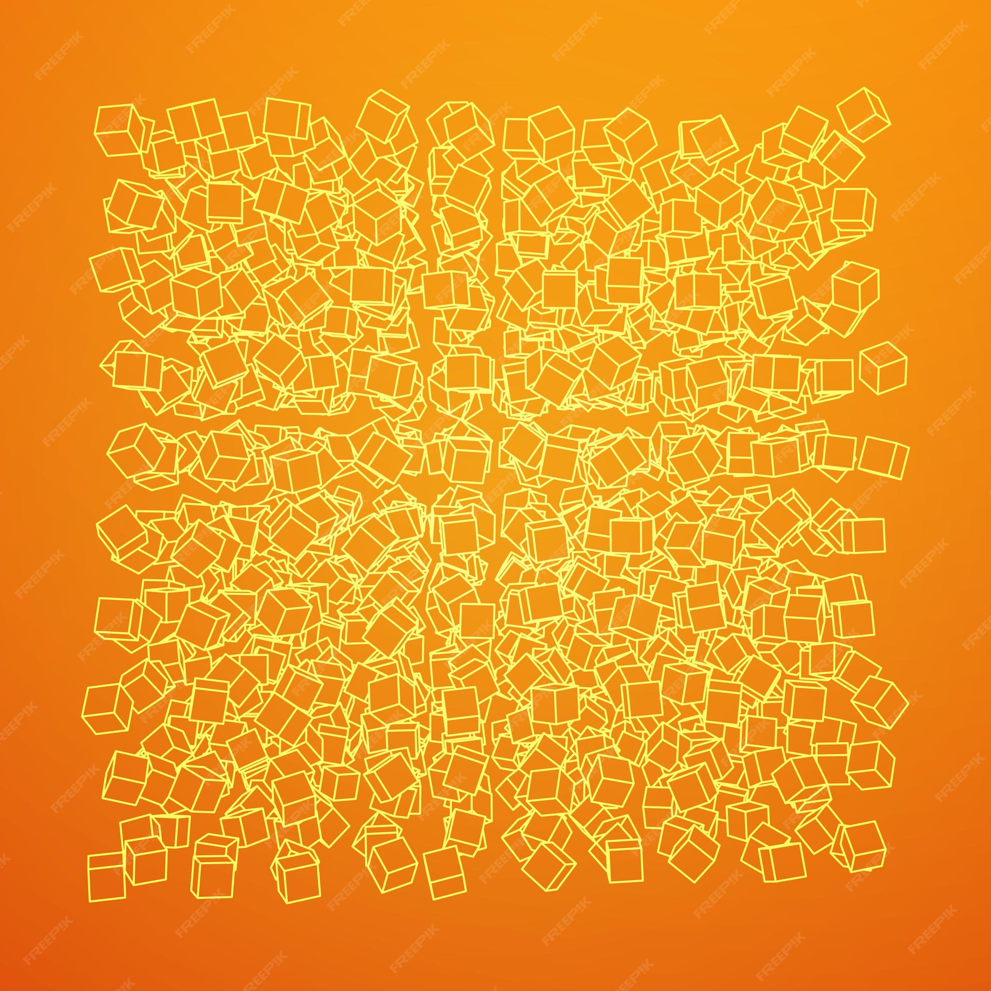 Premium Vector | Wireframe mesh cube make with many small cubes ...