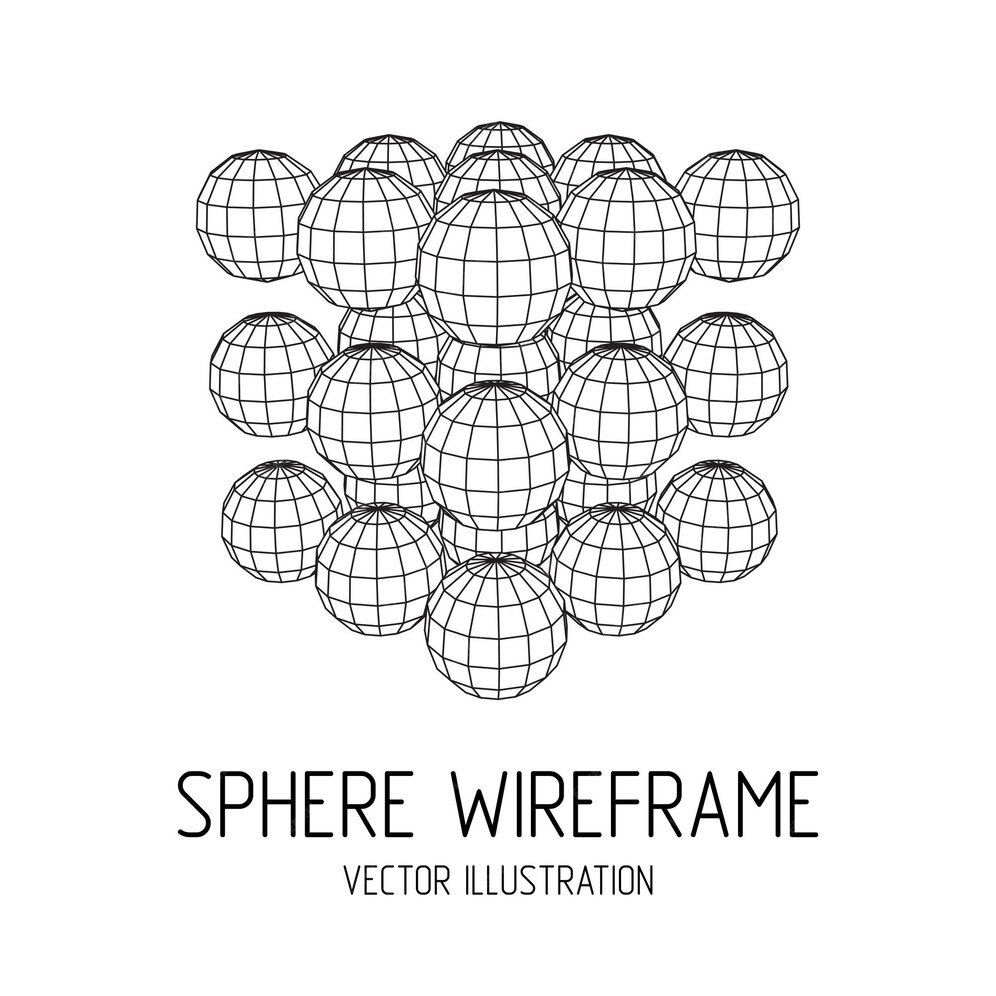 Premium Vector | Wireframe mesh cube make with many small spheres ...