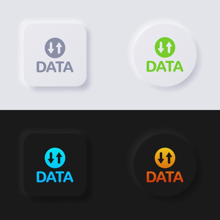 무선 인터넷 연결 아이콘은 웹 디자인 응용 프로그램 Ui 등을 위한 다색 뉴모피즘 버튼 소프트 Ui 디자인을 설정합니다 프리미엄 벡터