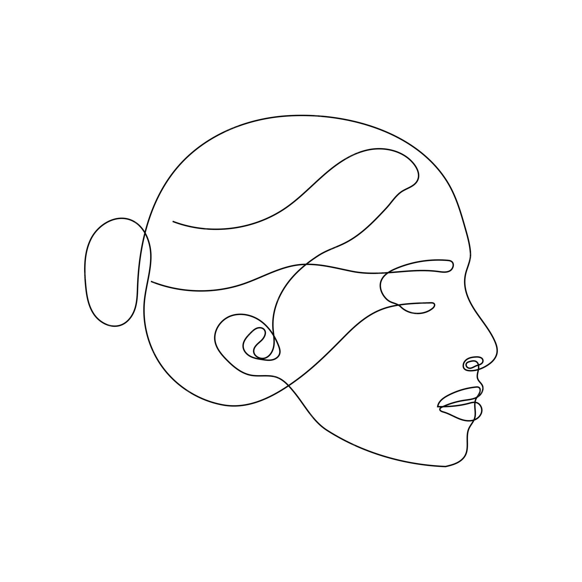 Premium Vector Woman Face Lline Art