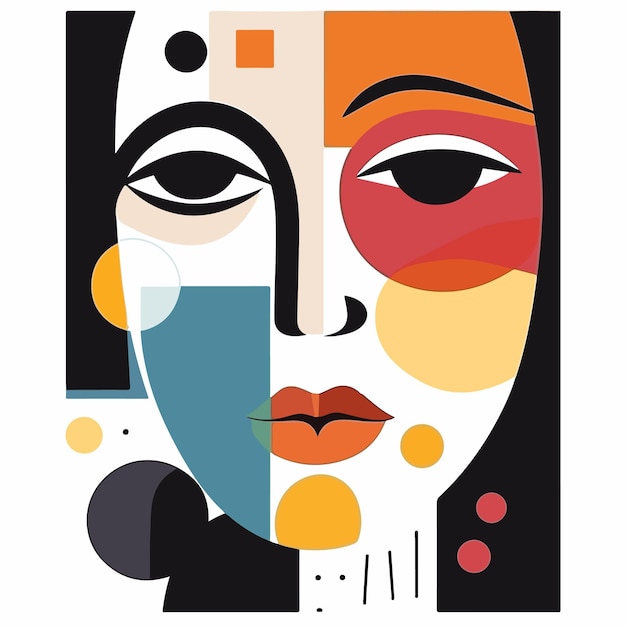 Premium Vector Woman Face Portrait Abstraction Wall Art Vector