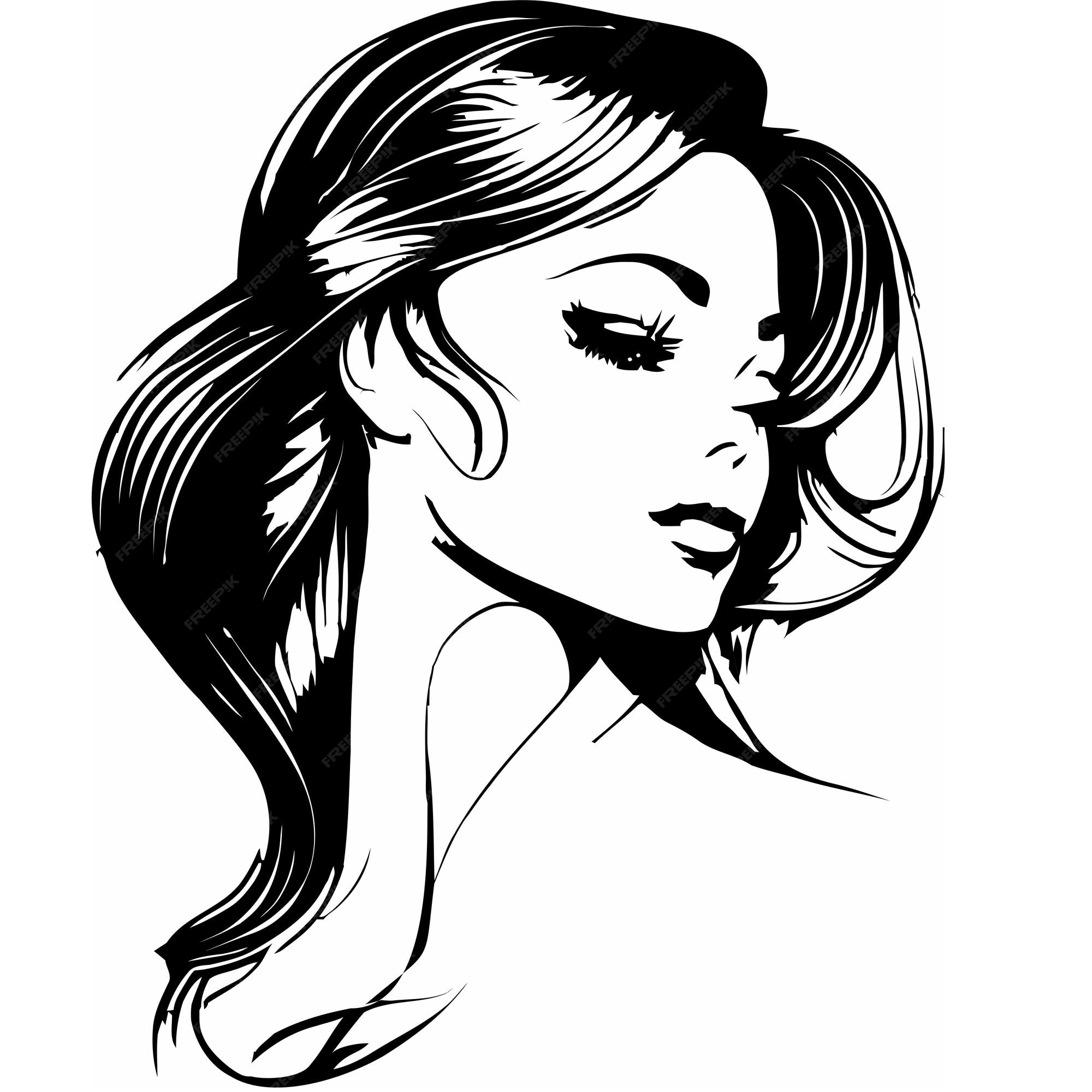 Premium Vector Woman Face Vector Illustration