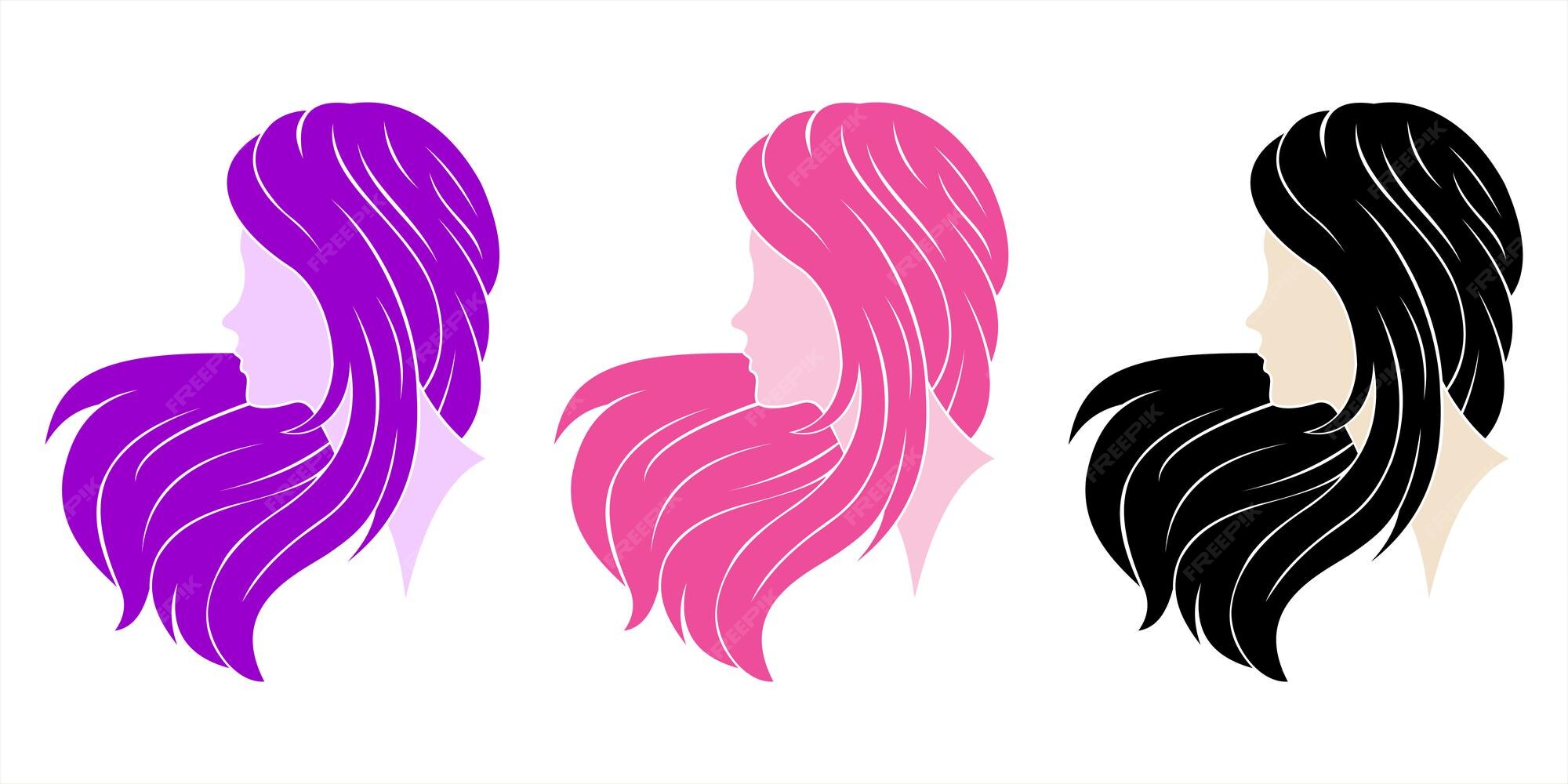 Premium Vector Woman Heads Logo Beautiful Female Faces With Long
