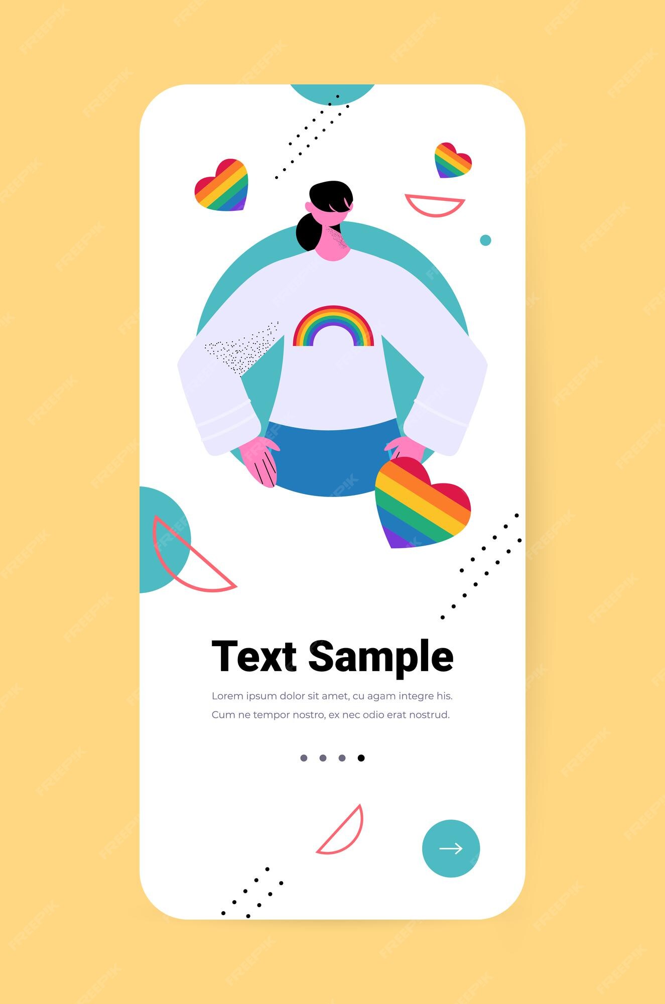 Premium Vector Woman Holding Rainbow Heart Lesbian Lgbt Parade Pride