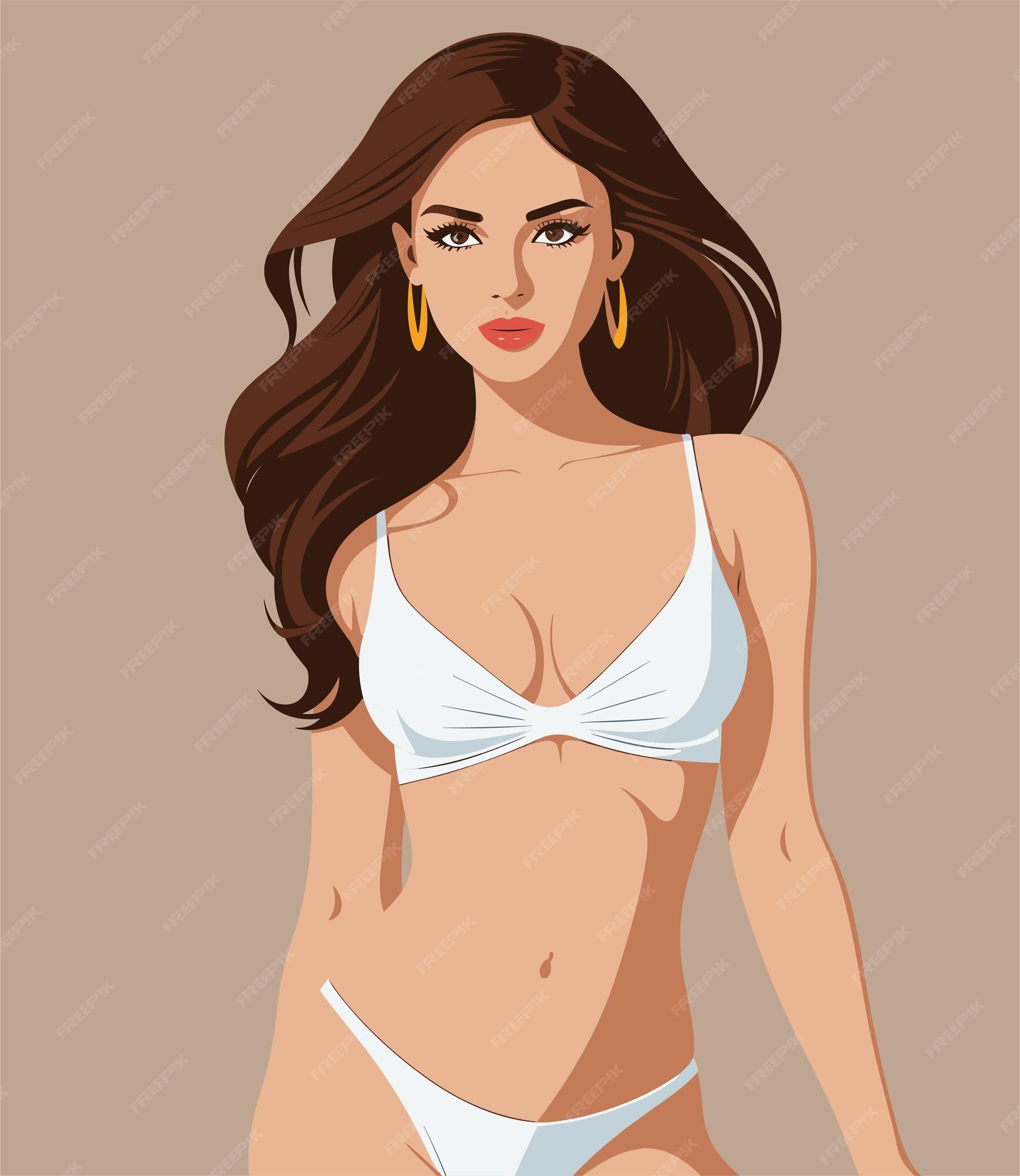Premium Vector Woman Model Vector Illustration