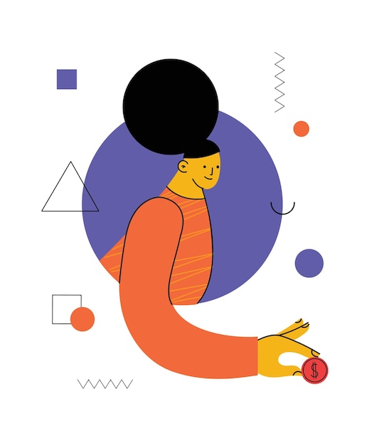 Premium Vector | Woman sent transfers money coins from debit card ... Premium Vector | Woman sent transfers money coins from debit card ...