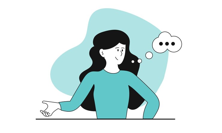 Premium Vector Woman Talking Vector Concept Illustration Young