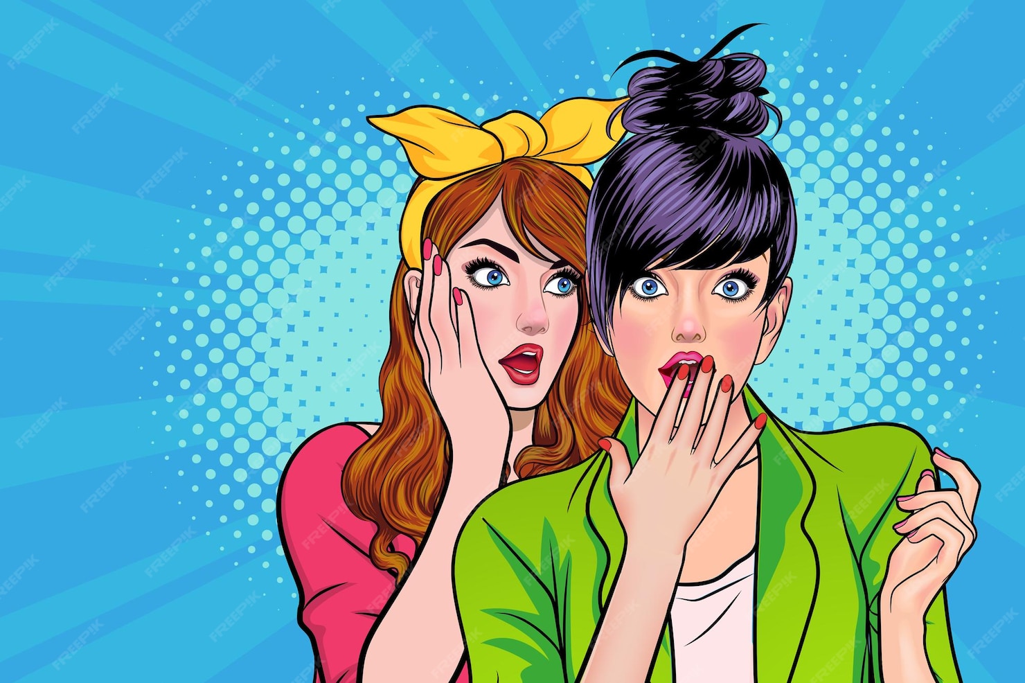 Premium Vector Woman Whispering Gossip Or Secret To Her Friend In Pop