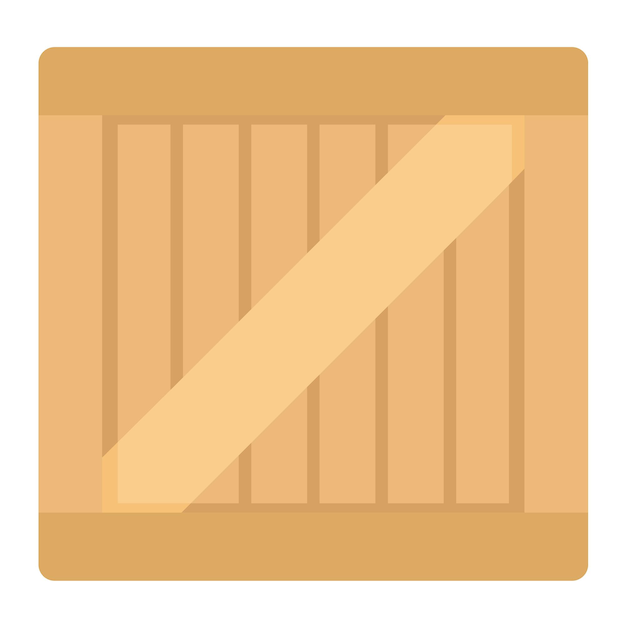 Premium Vector Wooden Box Vector Illustration Style