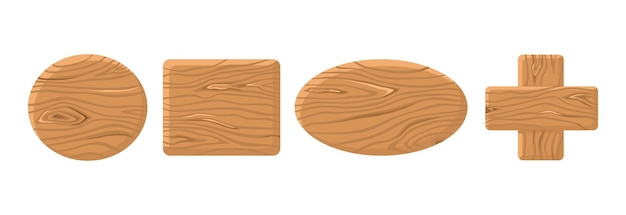 Premium Vector | Wooden buttons set for game ui Premium Vector | Wooden buttons set for game ui