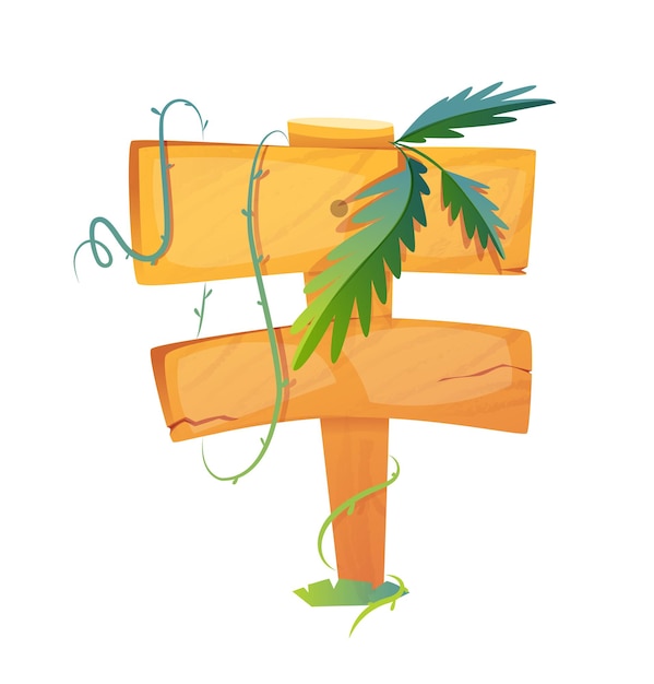 Premium Vector | Wooden jungle signboard vector Premium Vector | Wooden jungle signboard vector
