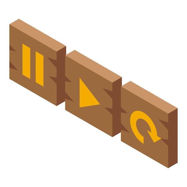 Premium Vector | Wooden media player buttons showing pause play and refresh Premium Vector | Wooden media player buttons showing pause play and refresh