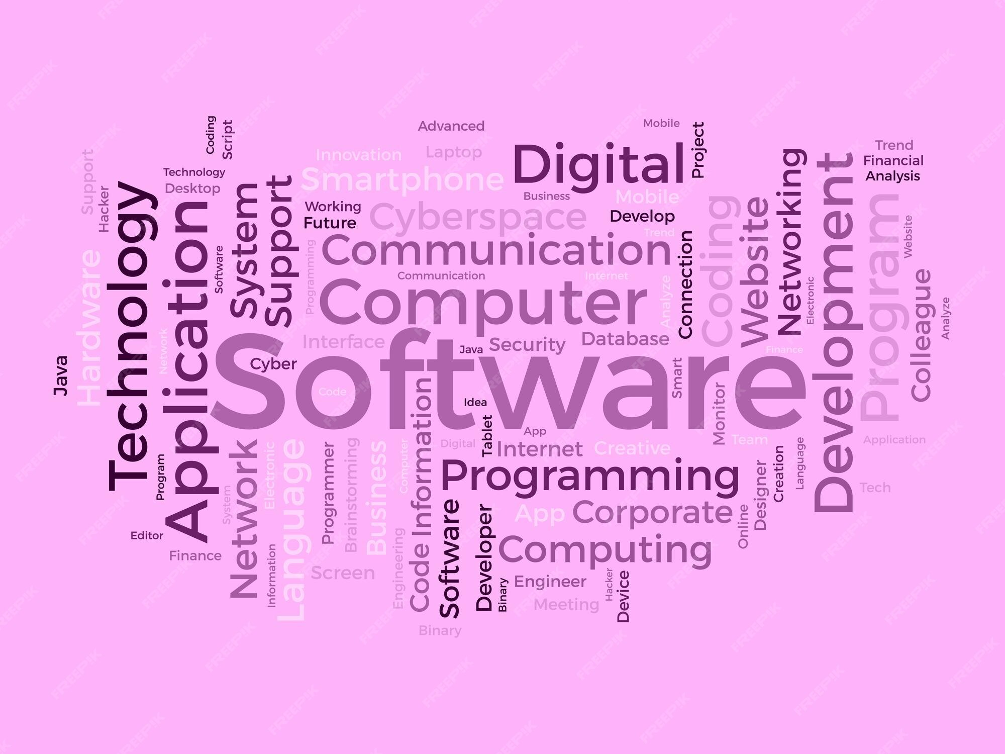 Premium Vector | Word cloud background concept for Software Computer programming development of ...