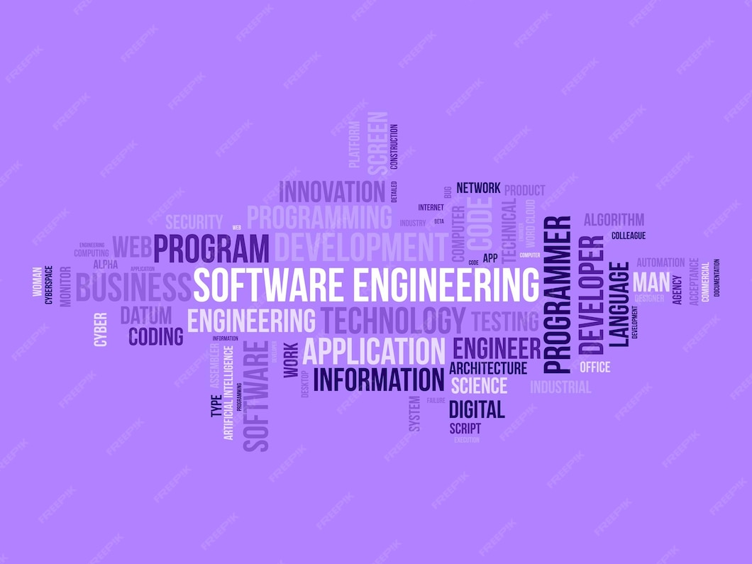 Premium Vector | Word cloud background concept for Software engineering ...
