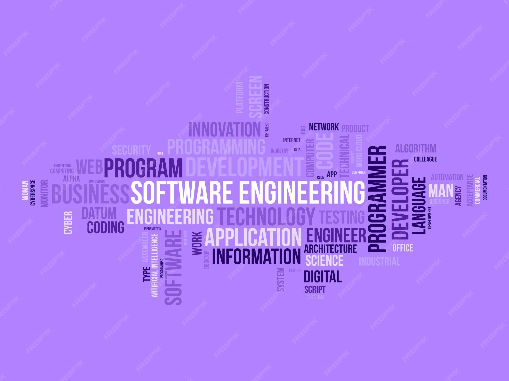 Premium Vector | Word cloud background concept for Software engineering ...