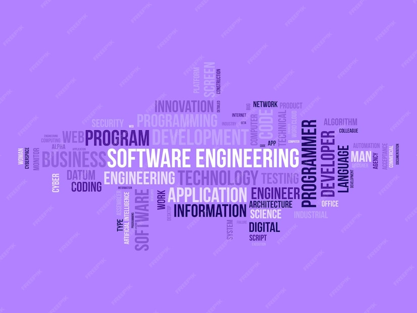 Premium Vector | Word cloud background concept for Software engineering computer programming ...
