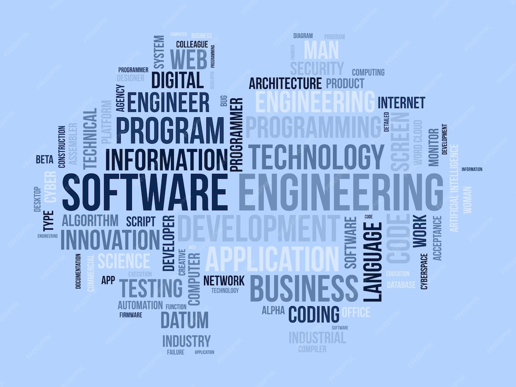 Premium Vector | Word cloud background concept for software engineering ...