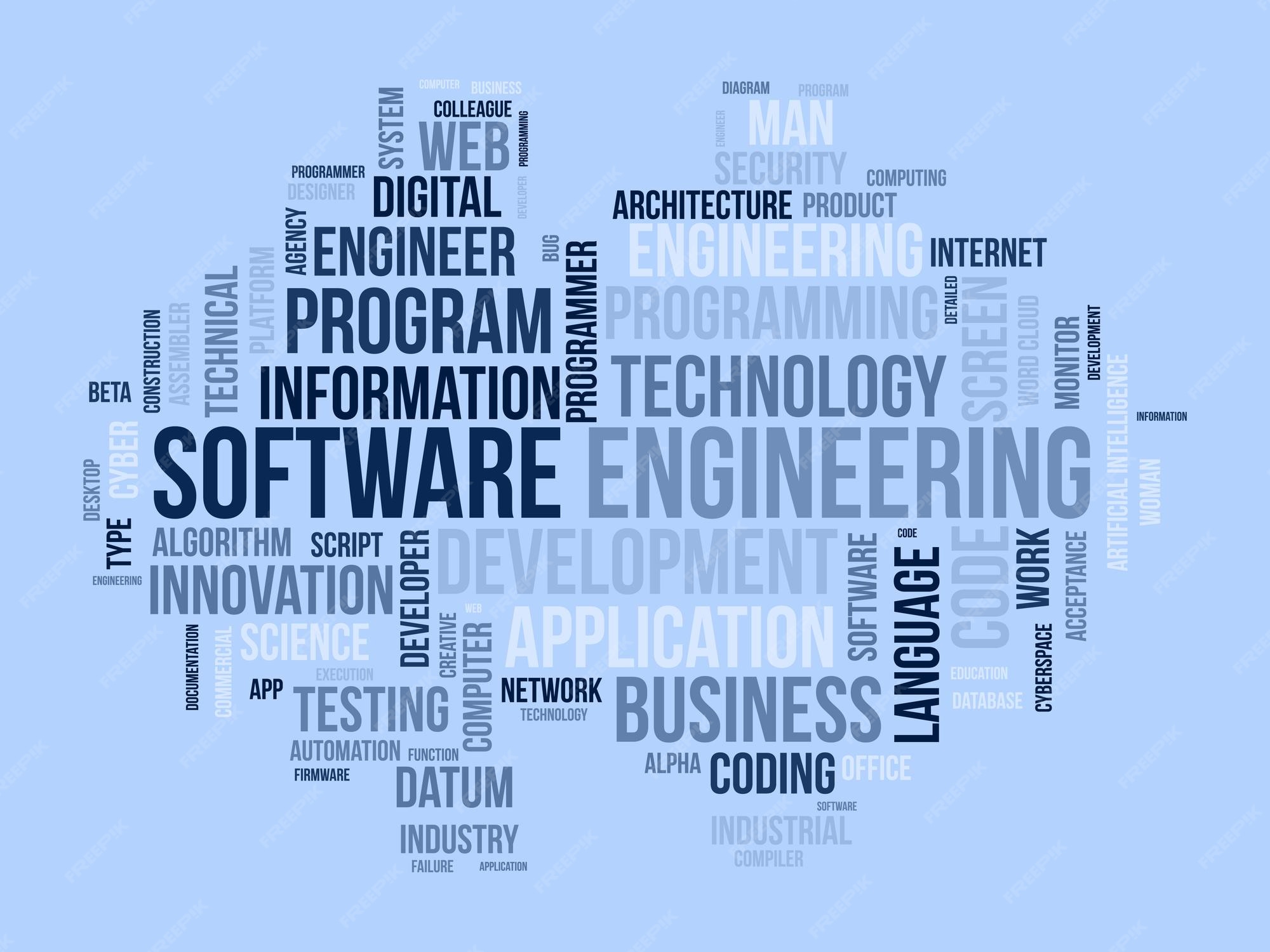 Premium Vector | Word cloud background concept for software engineering computer programming ...