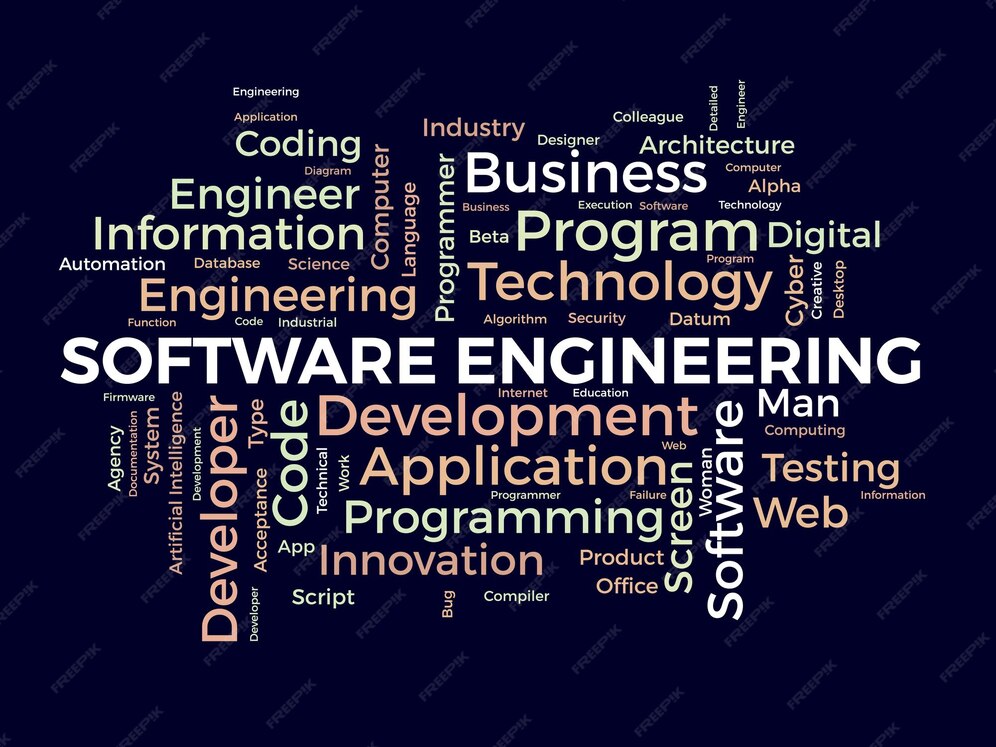 Premium Vector | Word cloud background concept for Software engineering ...