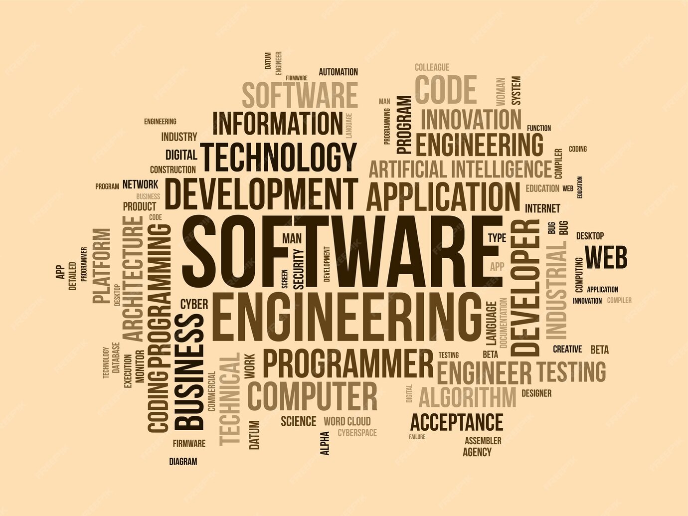 Premium Vector | Word cloud background concept for Software engineering computer programming ...