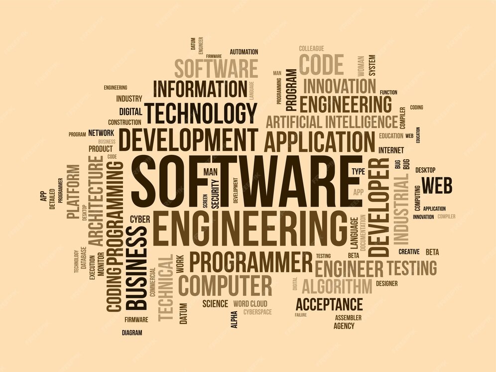 Premium Vector | Word cloud background concept for Software engineering ...