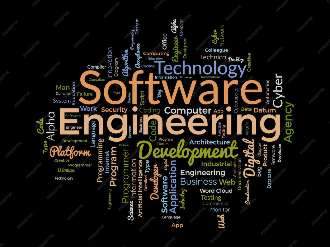 Premium Vector | Word cloud background concept for Software engineering ...