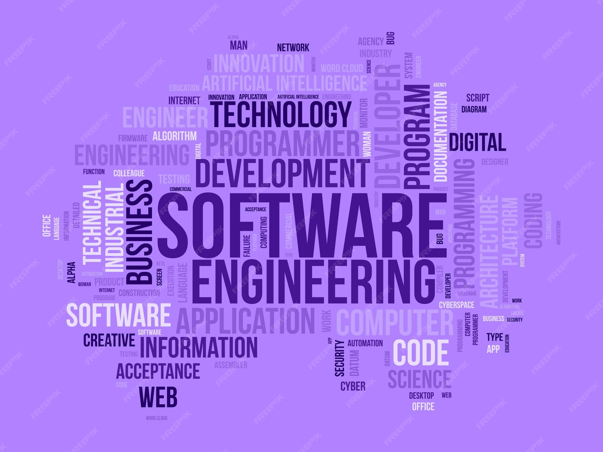 Premium Vector Word Cloud Background Concept For Software Engineering