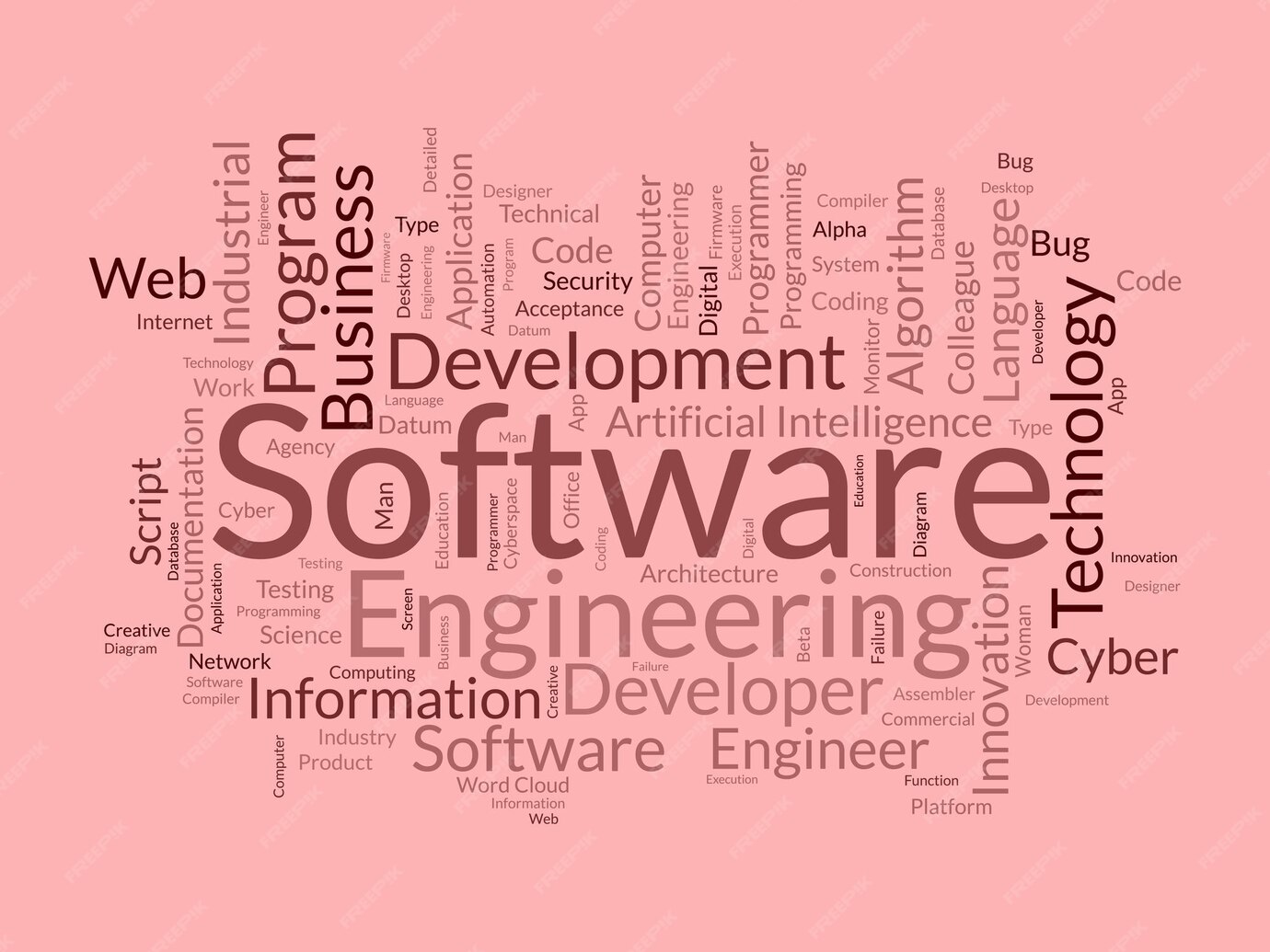 Premium Vector | Word cloud background concept for Software engineering computer programming ...