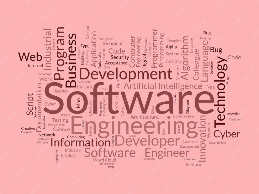 Premium Vector | Word cloud background concept for Software engineering ...