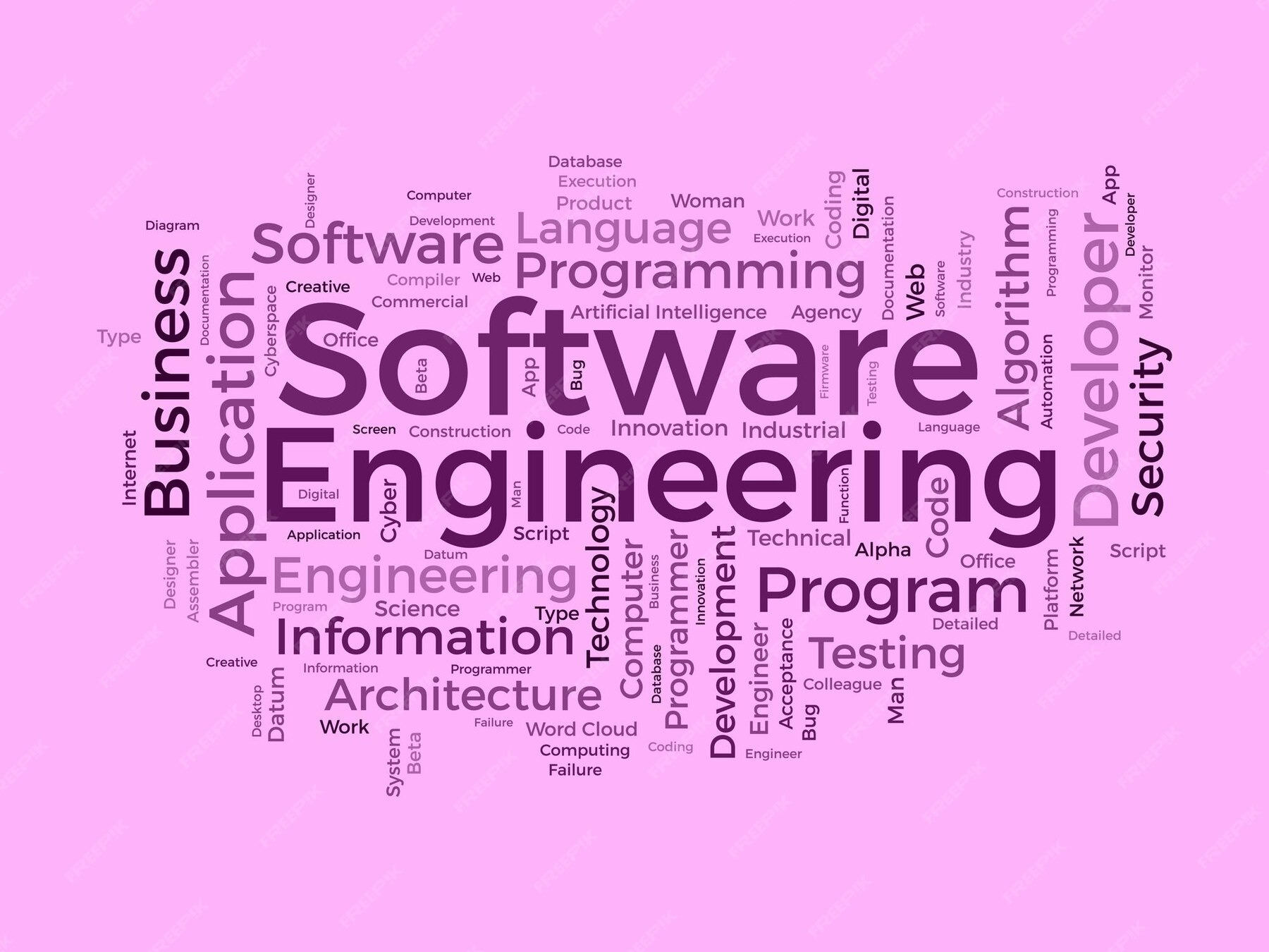 Premium Vector | Word cloud background concept for Software engineering computer programming ...