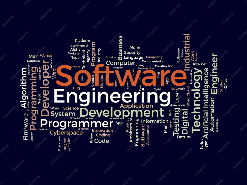 Premium Vector | Word cloud background concept for Software engineering computer programming ...