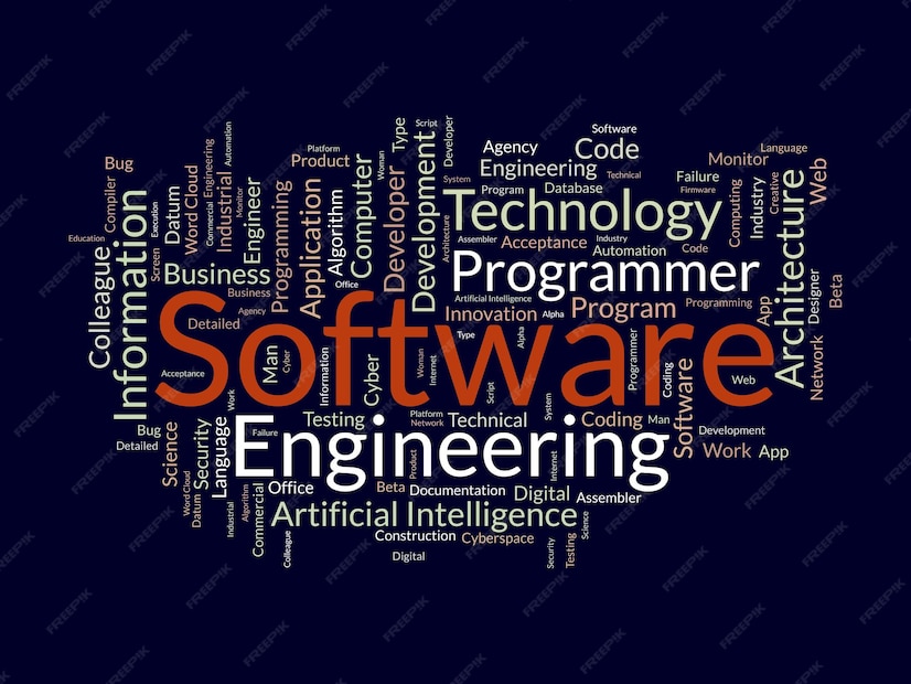 Premium Vector | Word cloud background concept for Software engineering ...