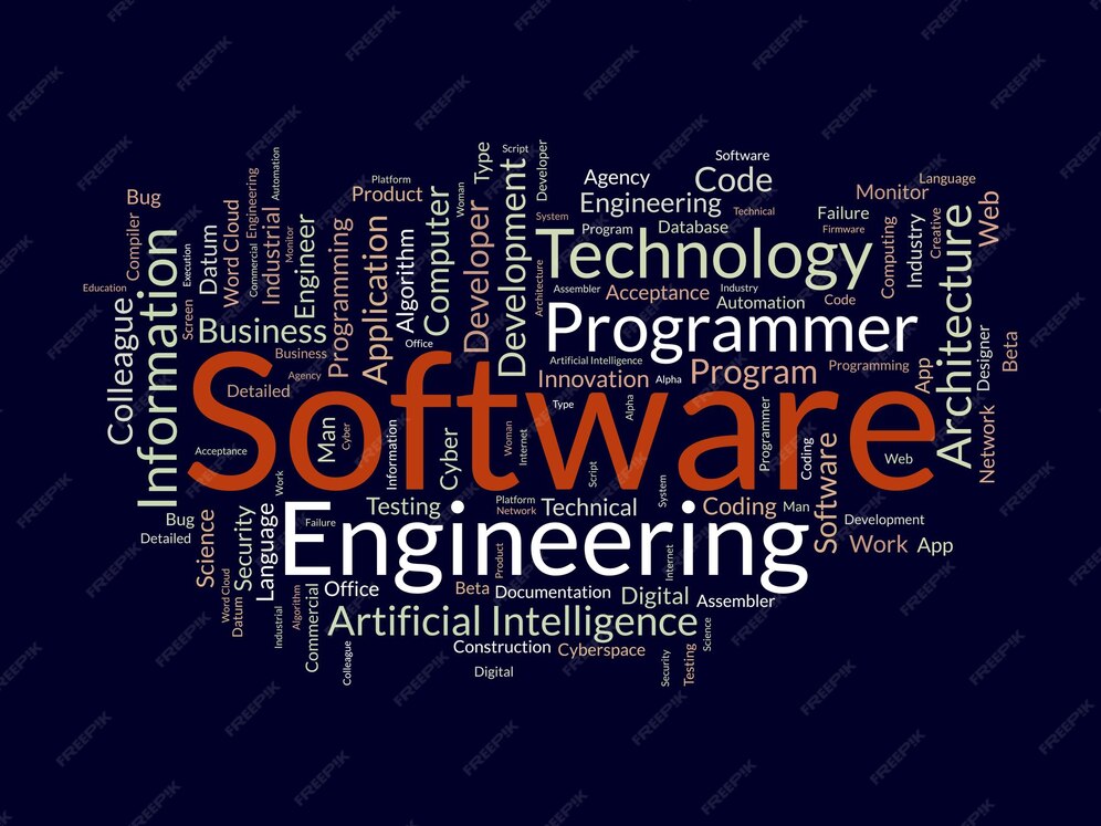 Premium Vector | Word cloud background concept for Software engineering ...