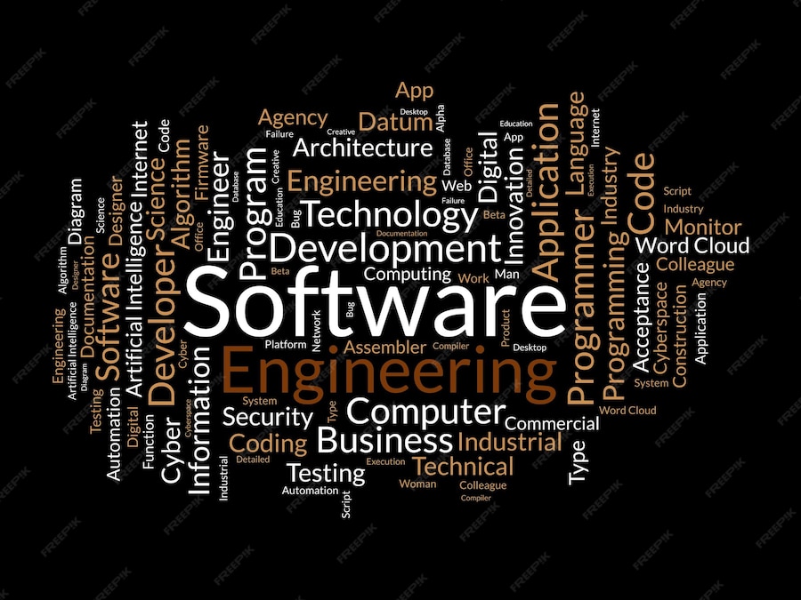 Premium Vector | Word cloud background concept for software engineering ...