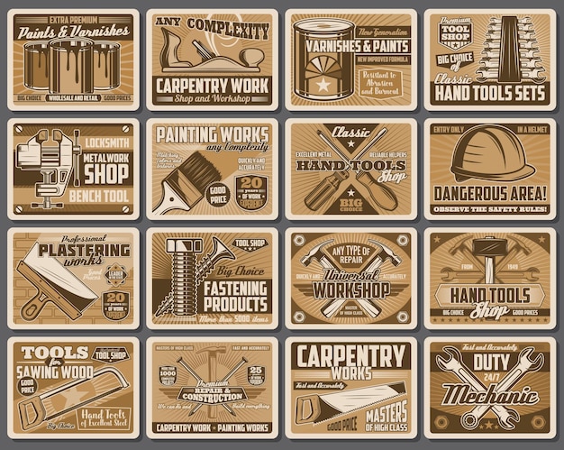 Premium Vector | Work DIY and construction tools instruments Premium Vector | Work DIY and construction tools instruments