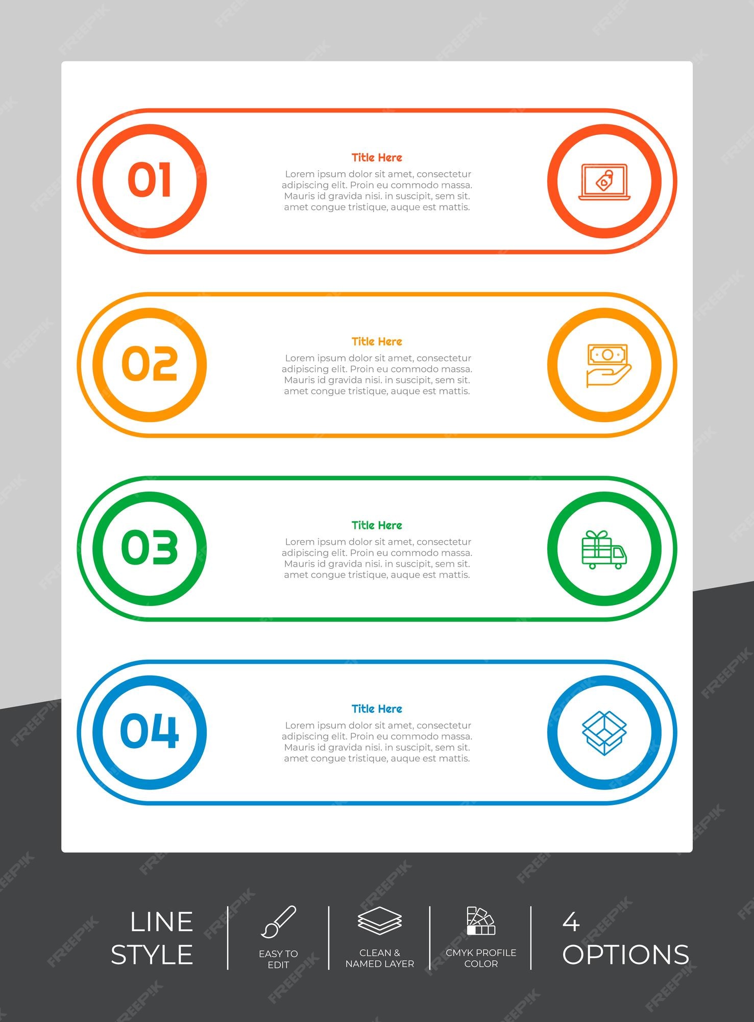 Premium Vector | Workflow infographic vector design with 4 steps and ... Premium Vector | Workflow infographic vector design with 4 steps and ...