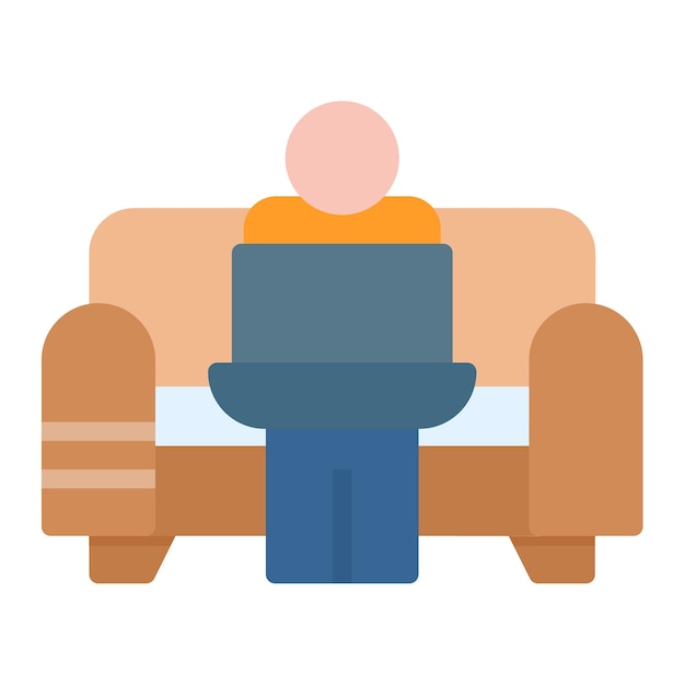 Premium Vector | Working on Couch Vector Illustration Premium Vector | Working on Couch Vector Illustration