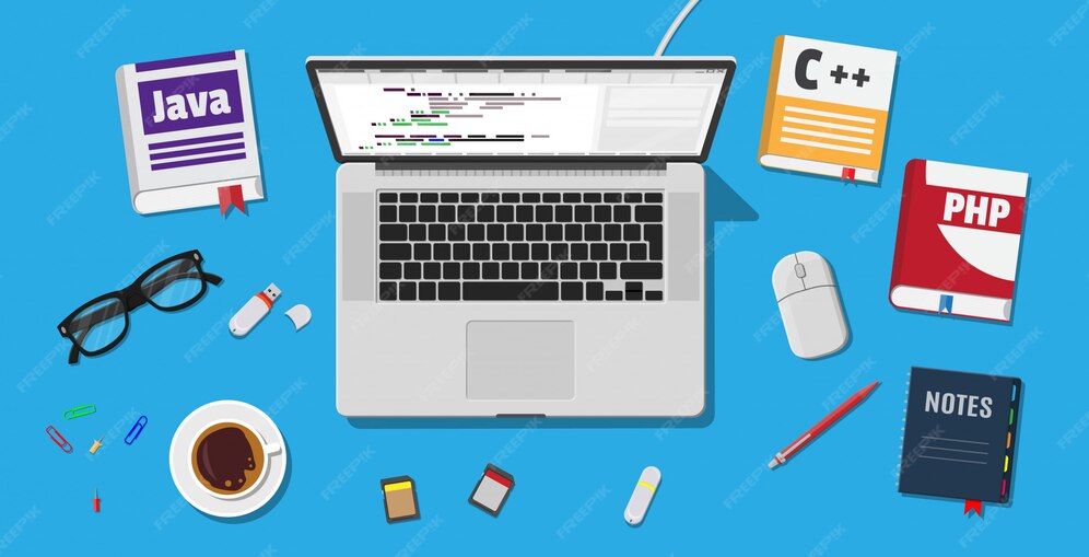 Premium Vector Workplace Of Programmer Or Coder 7839