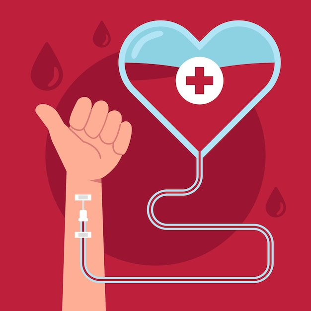 Premium Vector | World blood donor day with hand and human doing blood ... Premium Vector | World blood donor day with hand and human doing blood ...