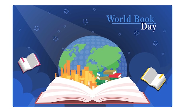 Premium Vector | World Book Day April 23 Open book with earth globe ... Premium Vector | World Book Day April 23 Open book with earth globe ...