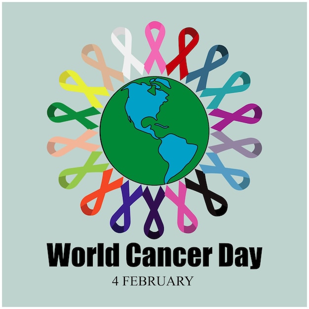 Premium Vector World Cancer Day Design With Awareness Ribbons